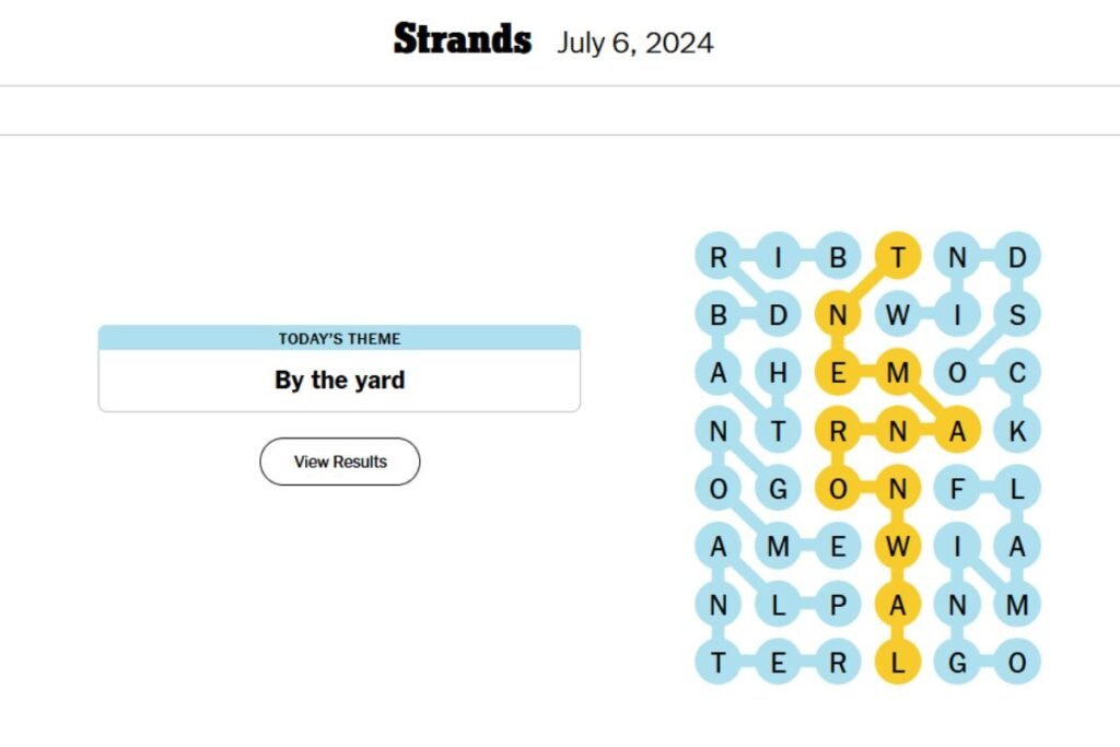 NYT Strands Hints, Answers and Spangram for July 6, 2024 - Haryana TET